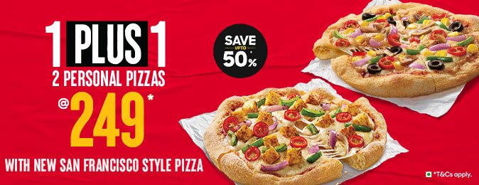 1 Plus 1 Offer @ San Franscisco Style Pizza - PaisaWapas