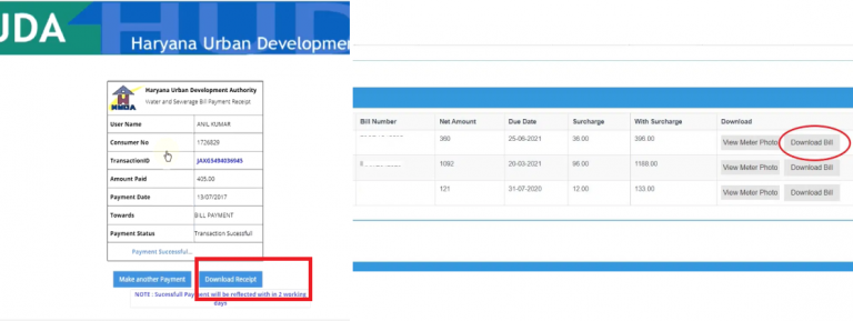 HSVP water bill Payment Online | Pay| Download | Images