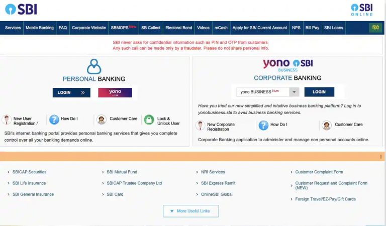 SBI Online Personal Banking Login, Registration, Check Balance