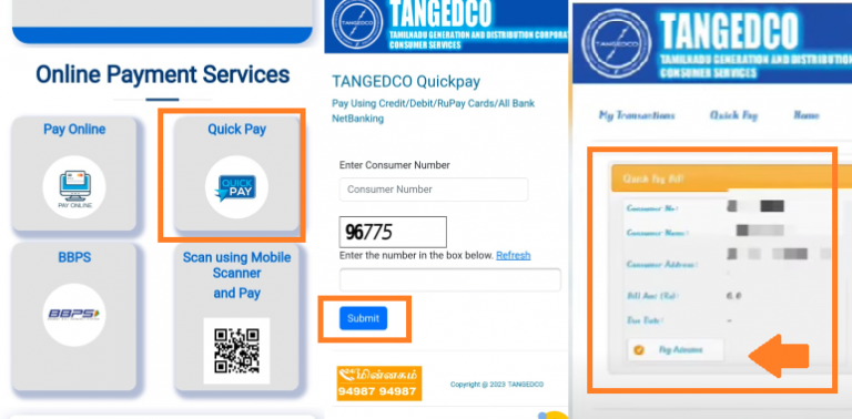 TANGEDCO Bill Payment Online | Quick Pay | Bill View